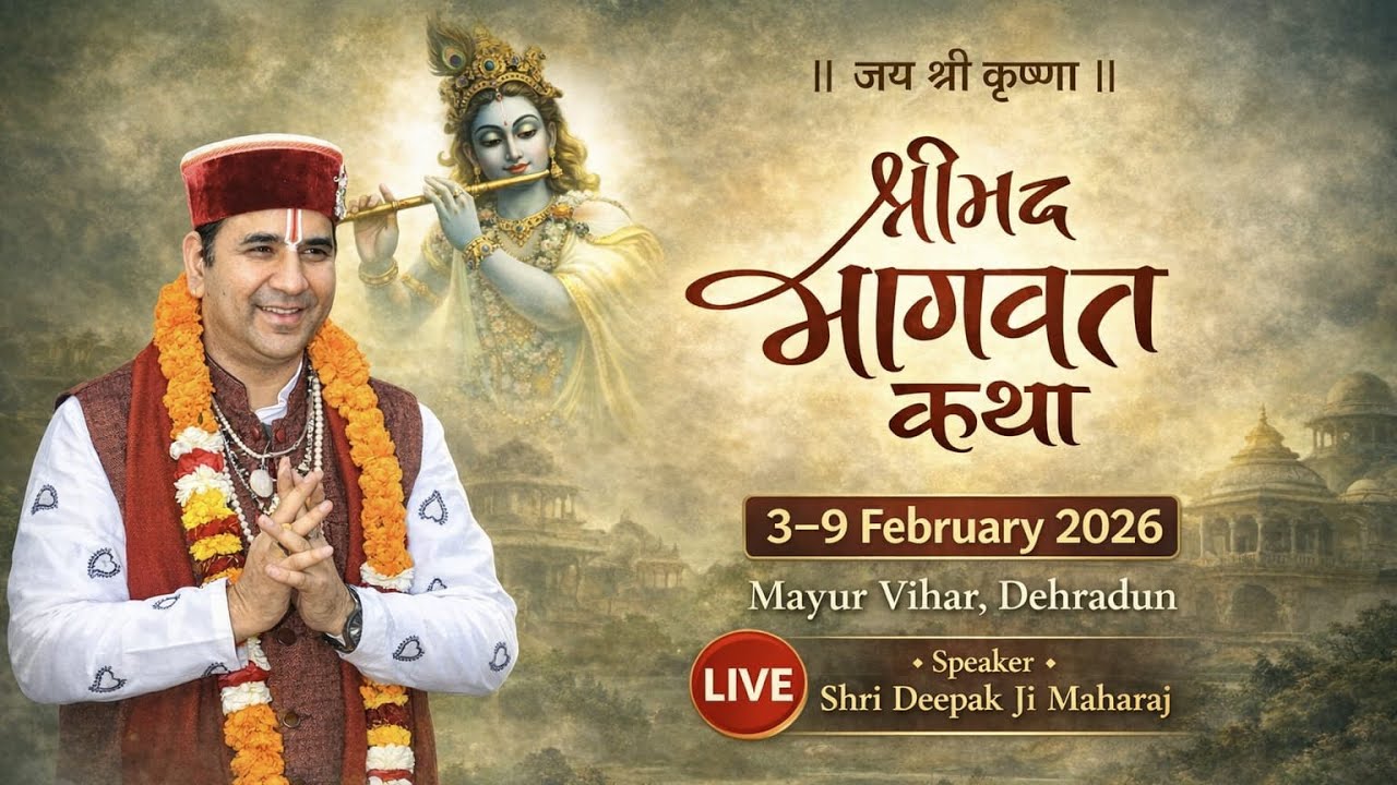 🔴Live Day 1 ।। श्री मद भागवत कथा ।। Shri Deepak ji maharaj ।। मयूर ...