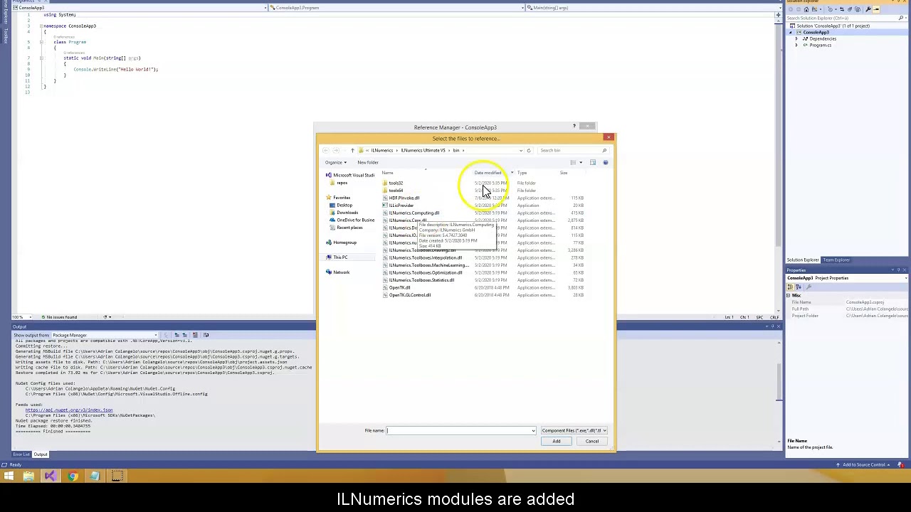 ILNumerics Project Setup (.NET Core) - YouTube