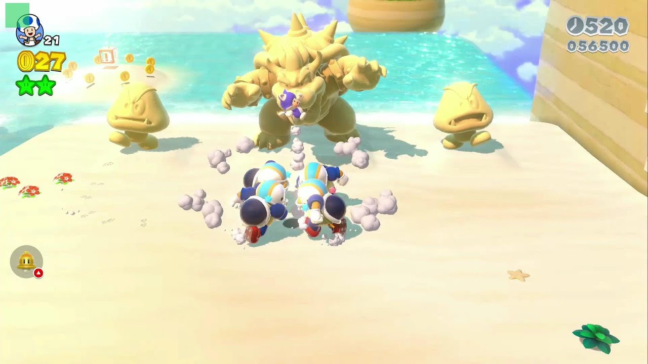 Super Mario 3D World - 5-1 Sunshine Seaside - All Green Stars & Stamp ...