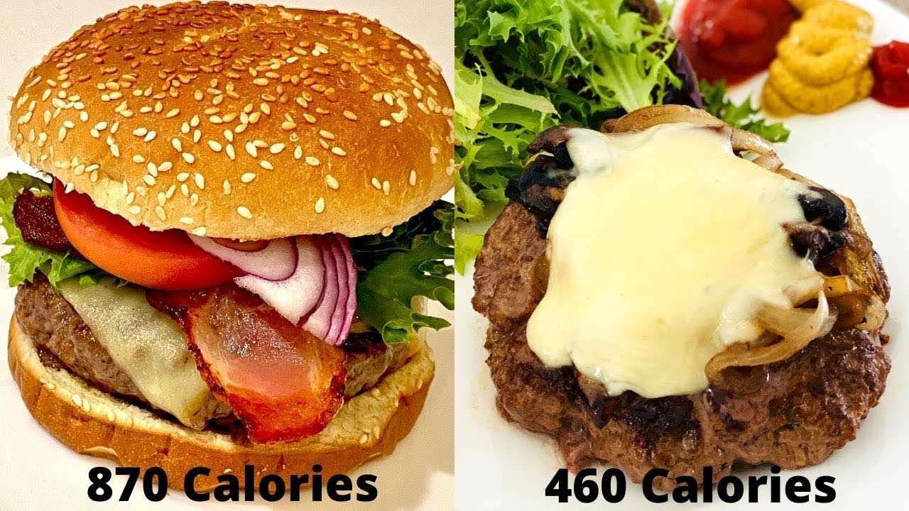 Classic American Cheeseburger 2 Ways - Regular VS Light Version - YouTube