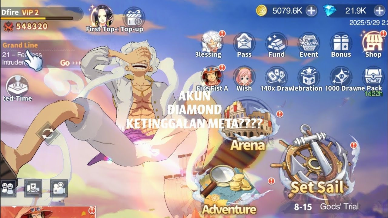 AKUN DIAMOND KETINGGALAN META KAH????ONE PIECE GRANDLINE VANGUARD - YouTube