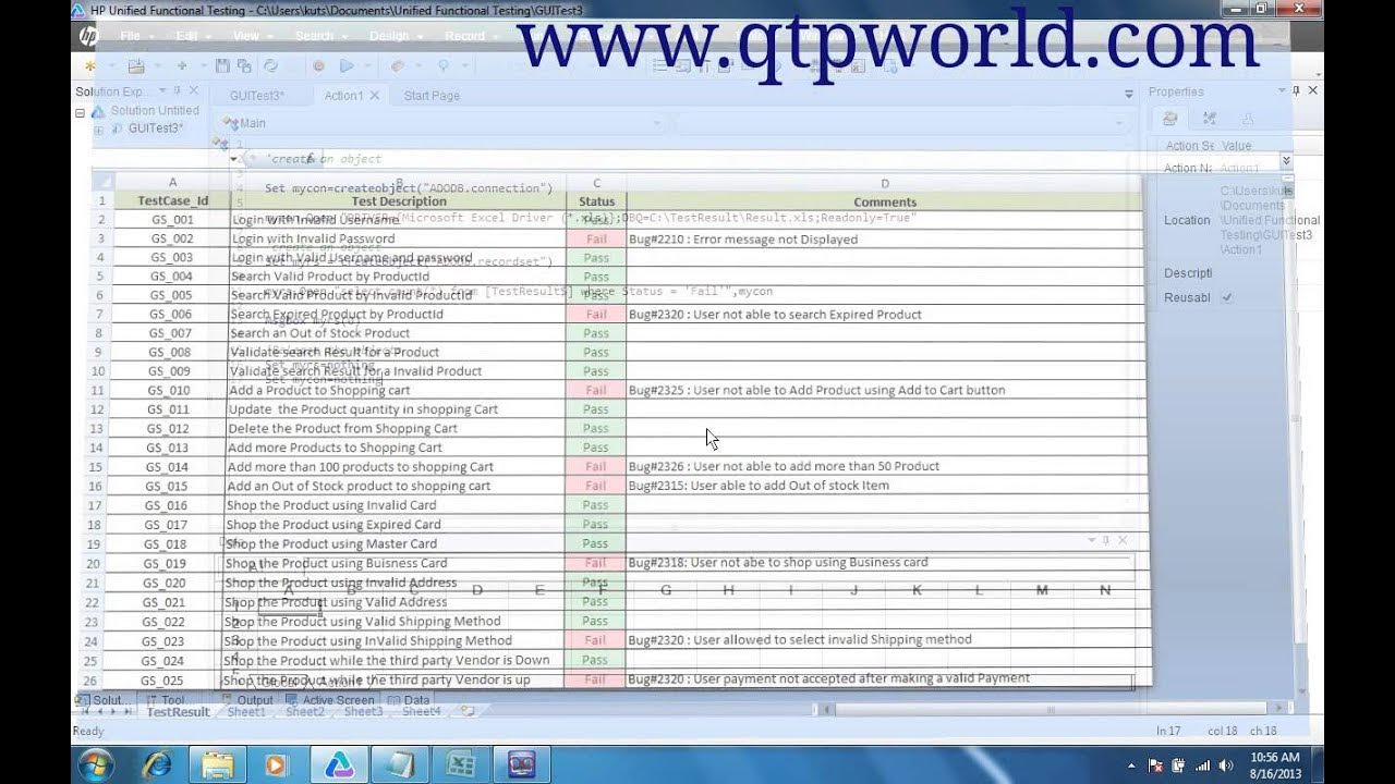 QTPWorld.com - QTP script using Excel file as Database - YouTube