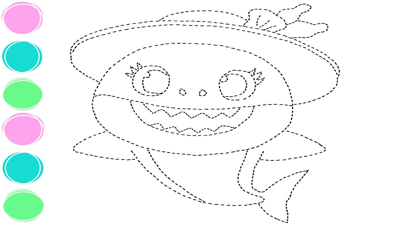 How to draw and color Mommy Shark/drawing and coloring Mommy shark for ...