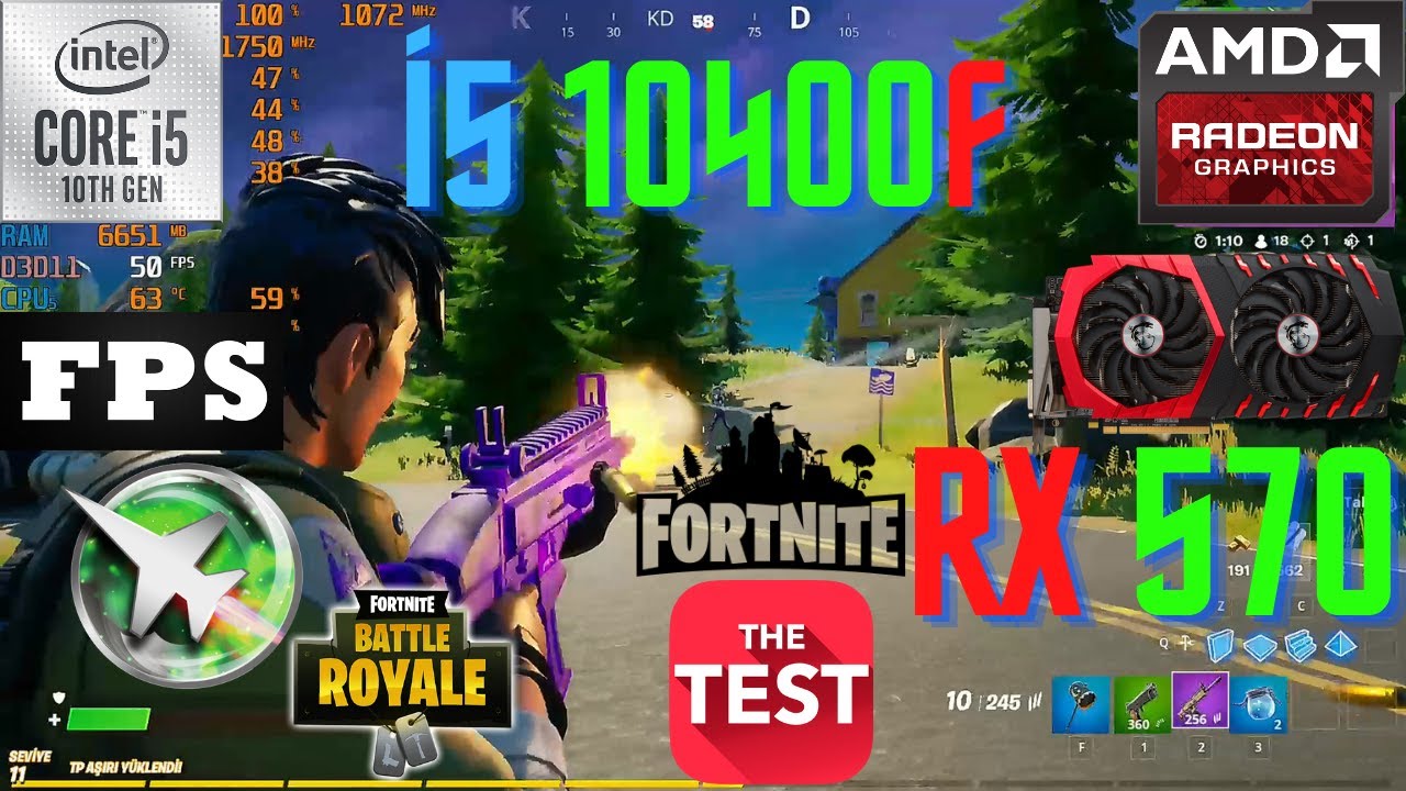 FORTNITE: i5 10400F | RX 570 4GB | 8GB RAM | 165 HZ | 1080p | FPS Test ...