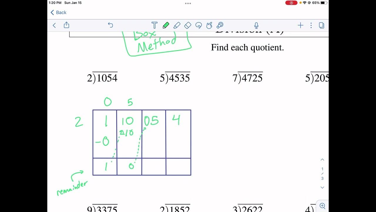 Math-Drills: Long Division (using box method) - YouTube