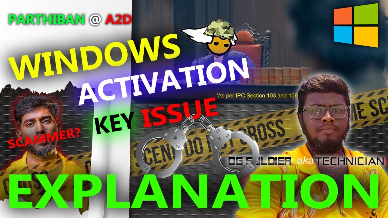Parthiban @ A2D 🧐 | Windows Activation Key Issue 💽| OG Soldier aka ...