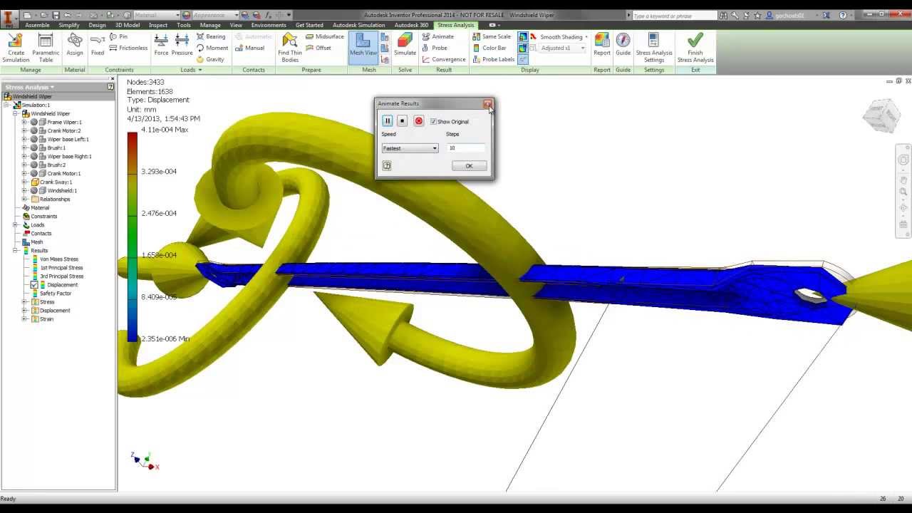 Autodesk Inventor Simulation - Analisis FEA usando Fuerzas Resultantes ...