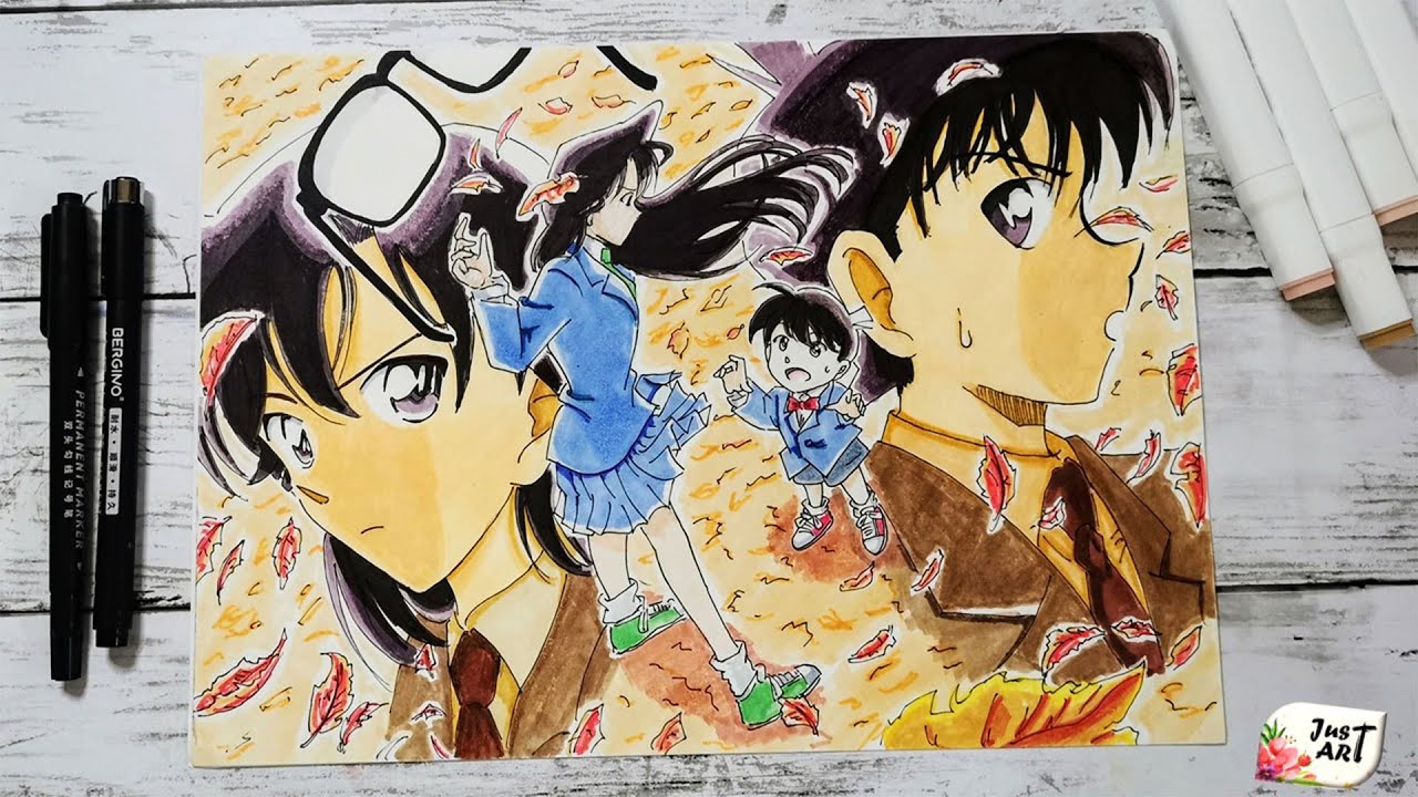 Drawing Conan Edogawa / Shinichi Kudo & Ran Mori from DETECTIVE CONAN ...