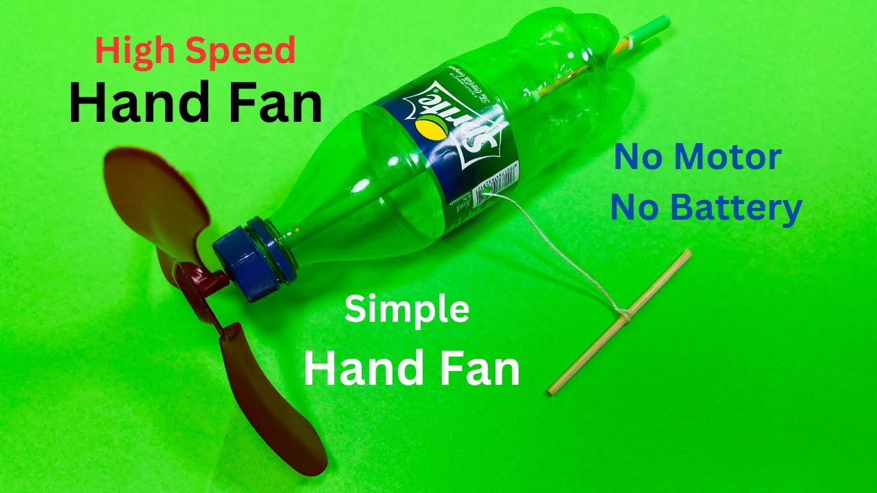 How to make hand fan without motor and battery || Homemade || Bottle ...
