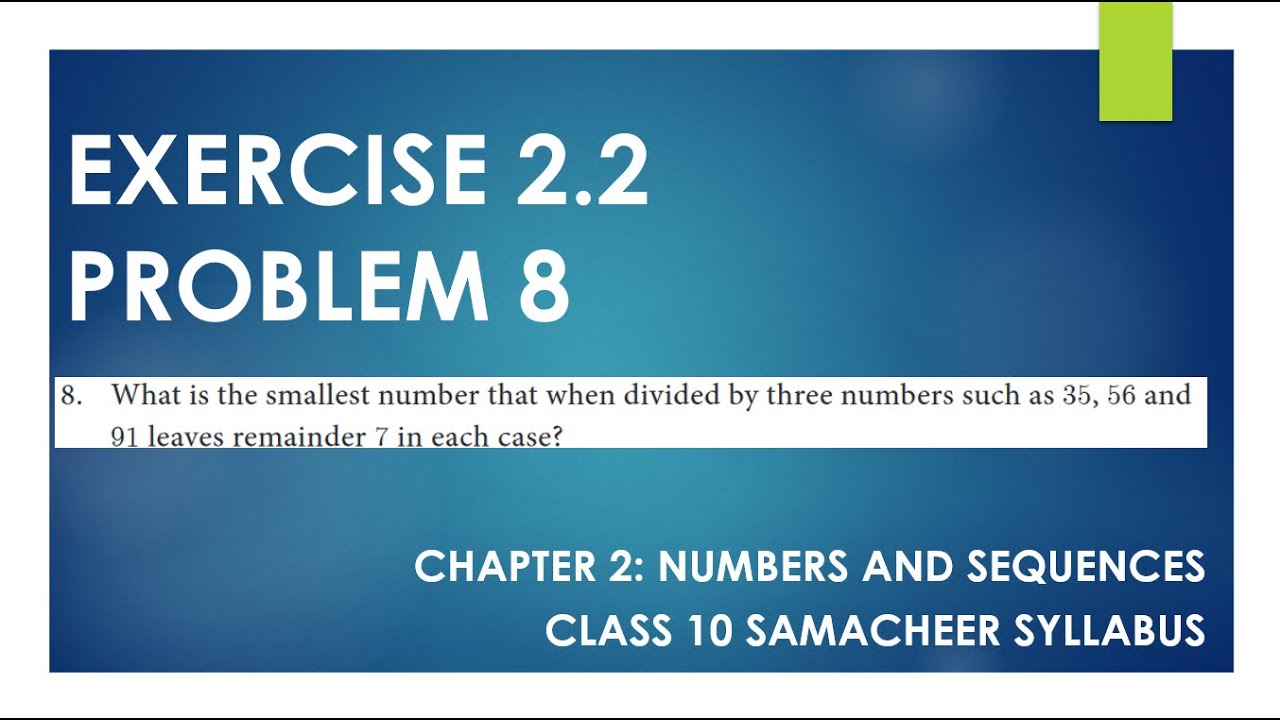 TN CLASS 10 MATHS/EXERCISE 2.2 PROBLEM 8 / CHAPTER 2-NUMBERS AND SEQUENCES - YouTube