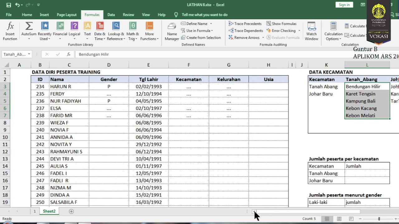 Melengkapi Tabel Data Peserta - YouTube