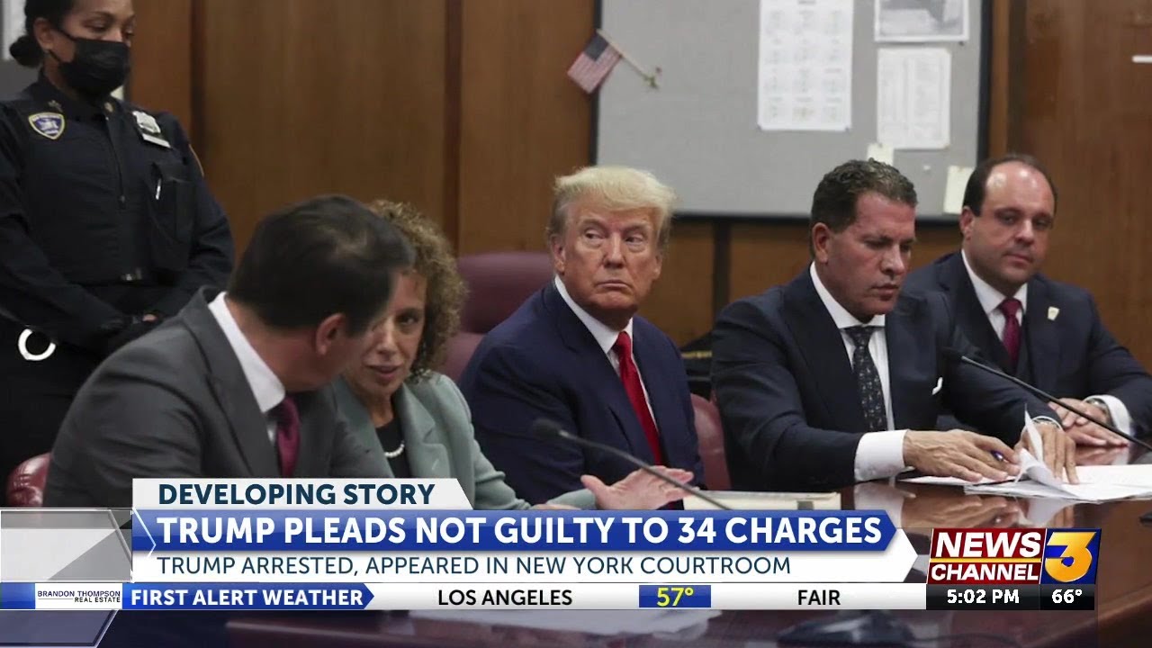 Donald Trump pleads not guilty to 34 felony counts of falsifying ...