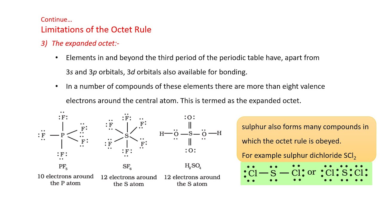 Chemistry 11 Chapter 4 Chemical Bonding and Molecular Structure Octet ...