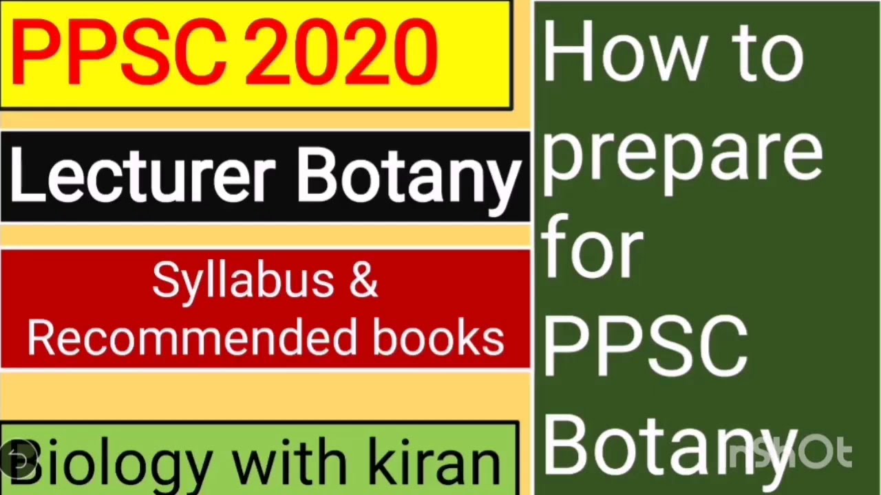 PPSC Botany Syllabus | Recommended books | Lecturer Botany 2020 - YouTube