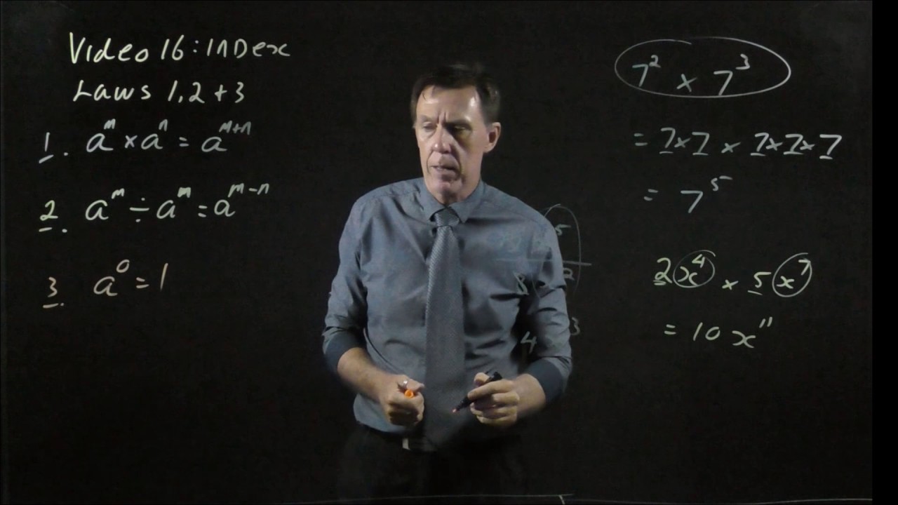 16 Index Laws 1, 2 and 3 - YouTube
