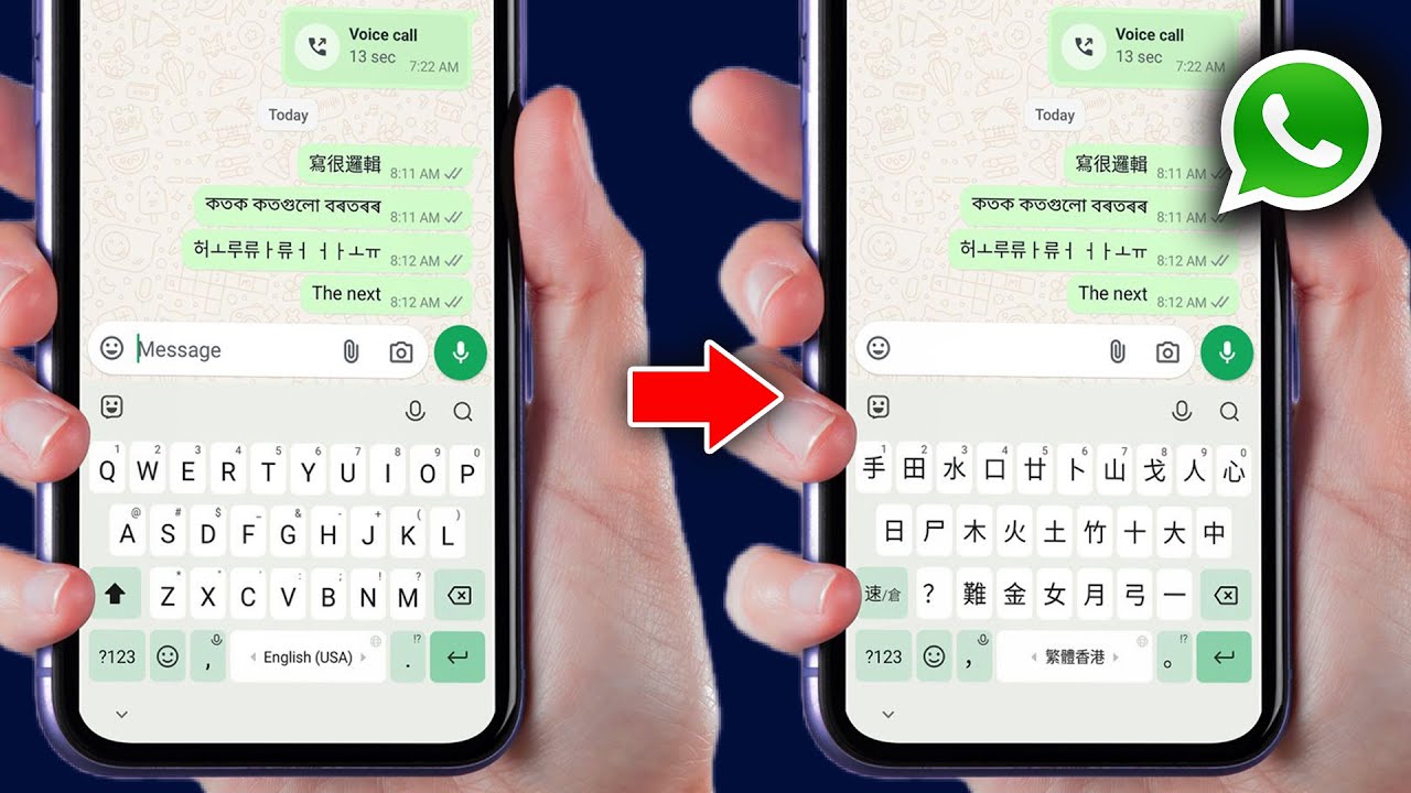 Change Keyboard Language in WhatsApp - YouTube