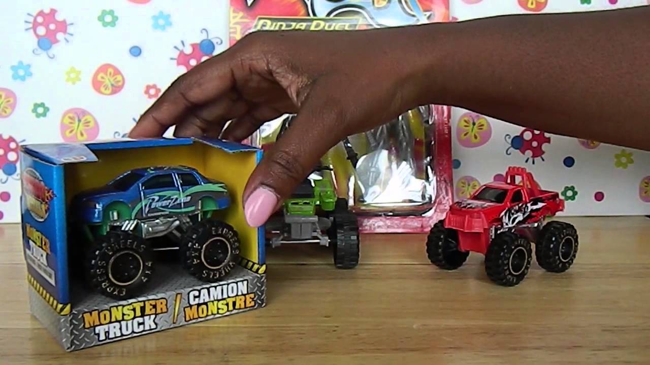 $1 Dollar Tree Monster Trucks & ATV with Fighting Ninjas - YouTube
