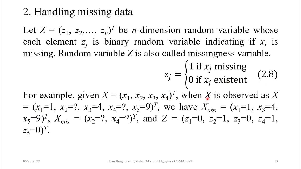 Handling Missing Data With Expectation Maximization Algorithm Youtube