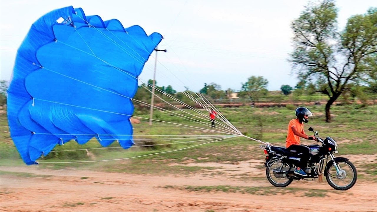 Bike VS Home Made Parachute | Never Try This - YouTube