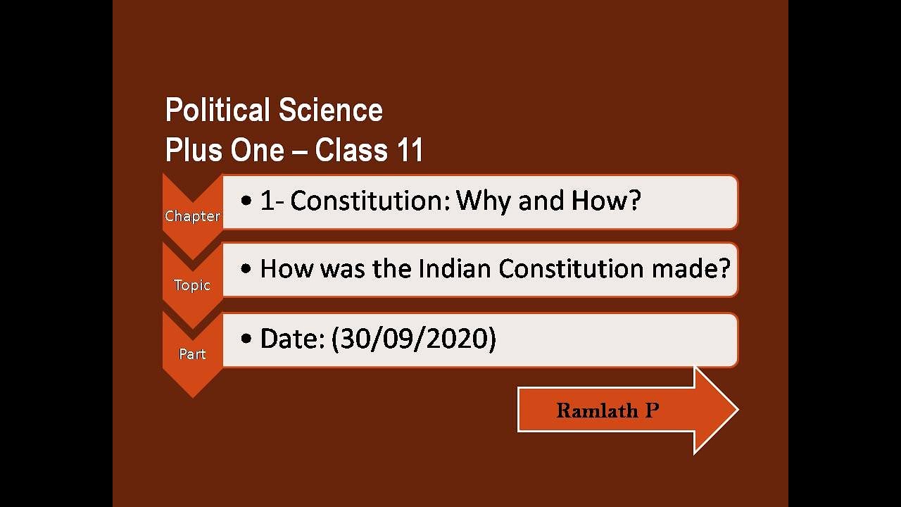 Political Science Class 11, Chapter 1 - How was the Indian Constitution ...