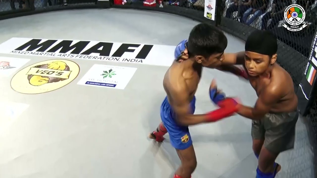 Bishavdeep Singh Vs Anirudh Nikam Junior U16 MMA Org by- MMAFI Mixed ...