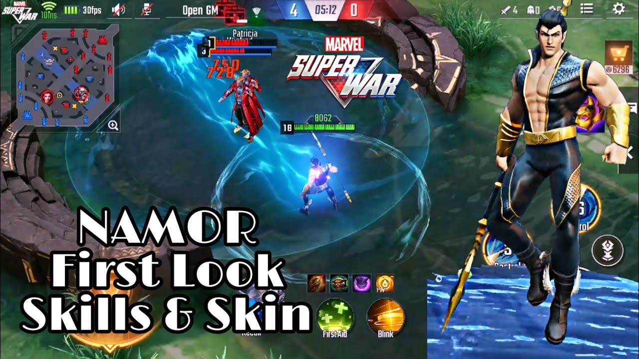 " Namor " First Impression Skin & Abilities : Marvel Super War - YouTube