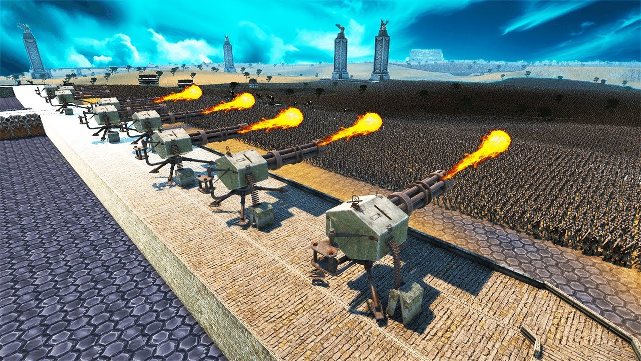 VOXEL MINIGUN, HELLFIRE & DREADNOUGHT VS 4.3 MILLION MONSTER ARMY ...