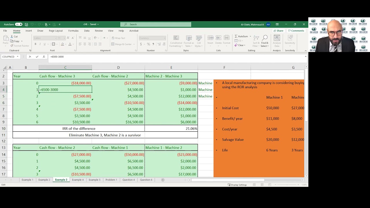 Ch 6- Rate of Return - ROR - Incremental Analysis example - YouTube