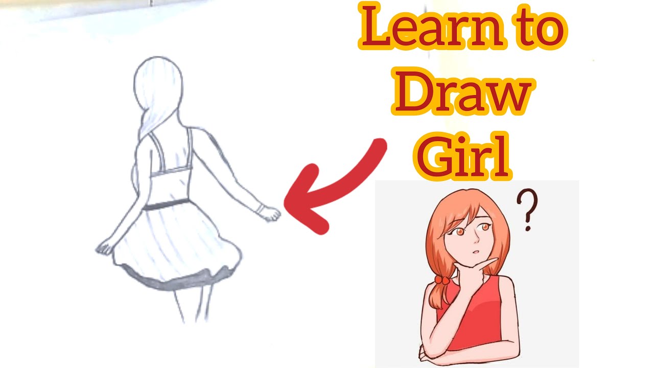 Sketch a Girl from back - Step by Step - YouTube