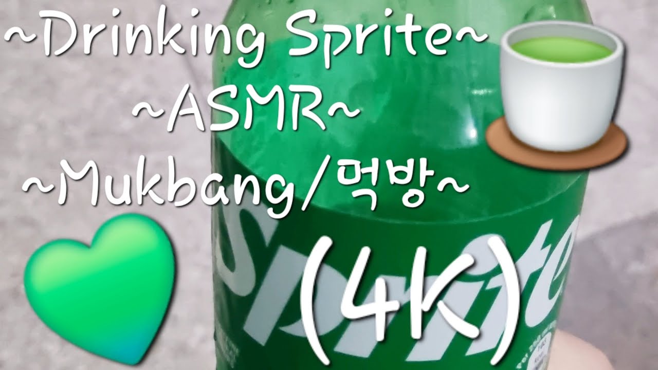 Drinking Sprite ASMR (4K) 💚🍵 #asmr #food - YouTube