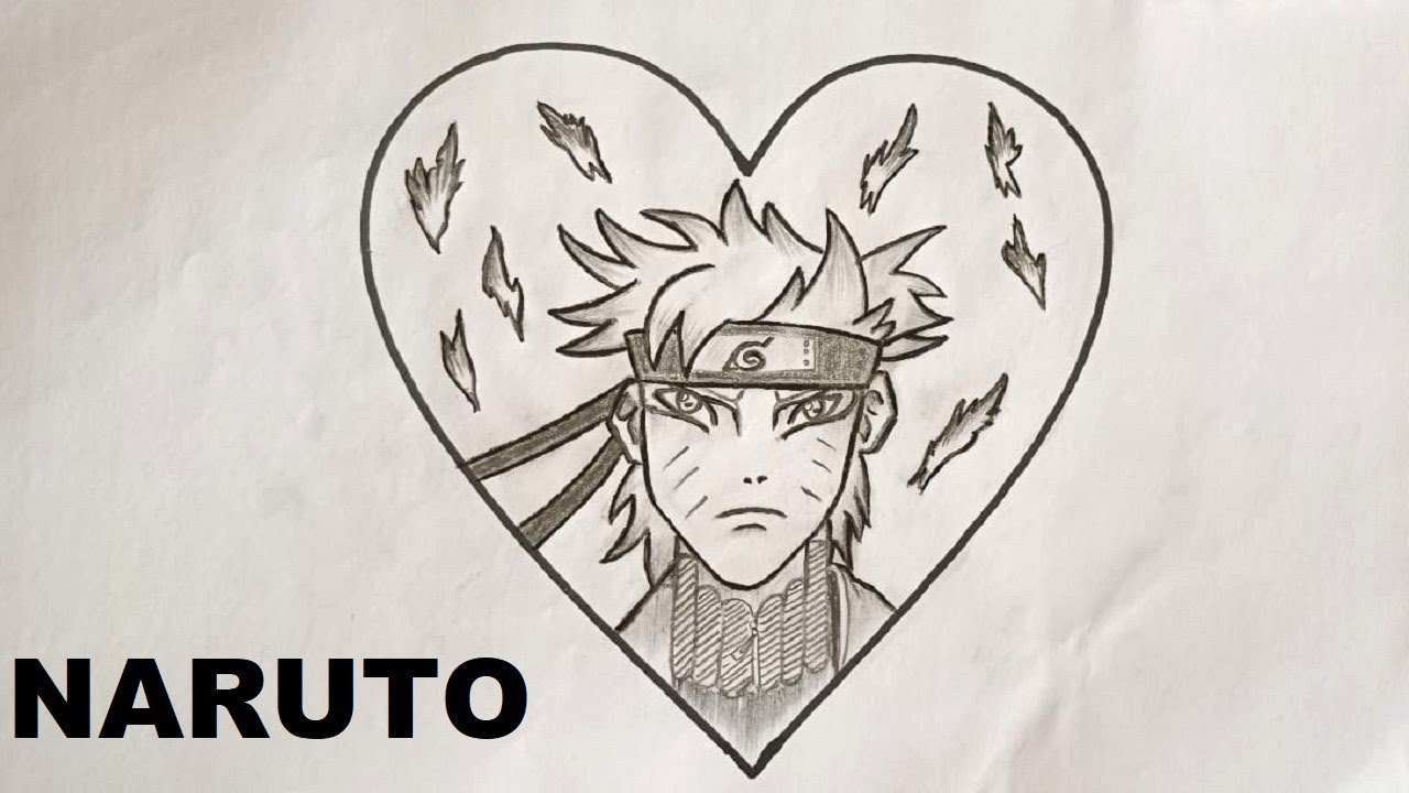 NARUTO HEART SCENERY DRAWING EASY - YouTube