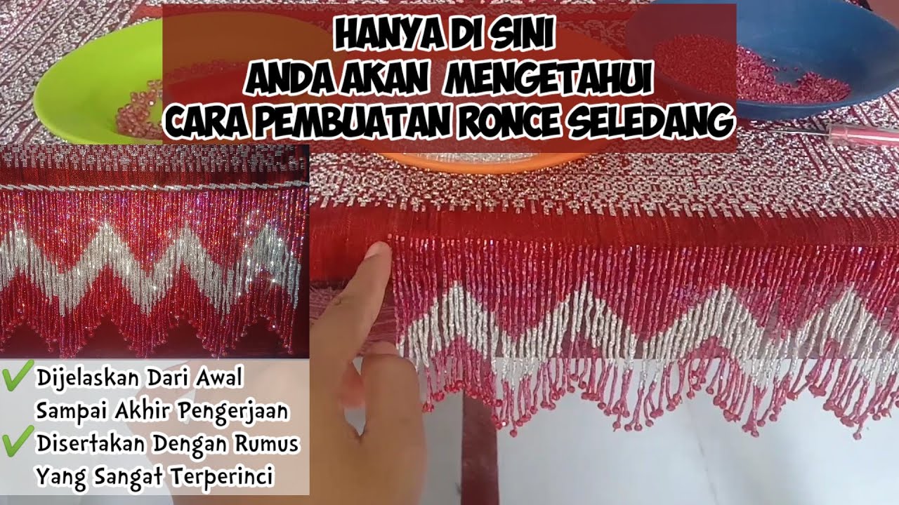 TUTORIAL RONCE SELENDANG || RUMUS RONCE SELENDANG MOTIF ZIGZAG - YouTube