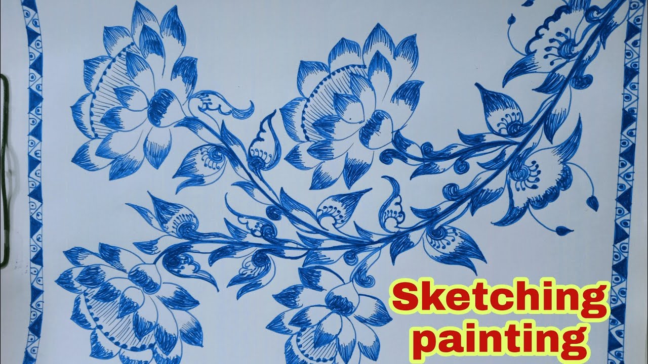 Simple sketch painting. sketch painting.sketching art. - YouTube