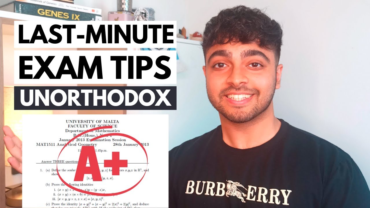 LAST MINUTE EXAM TIPS to save your grades (exam day, study routine ...