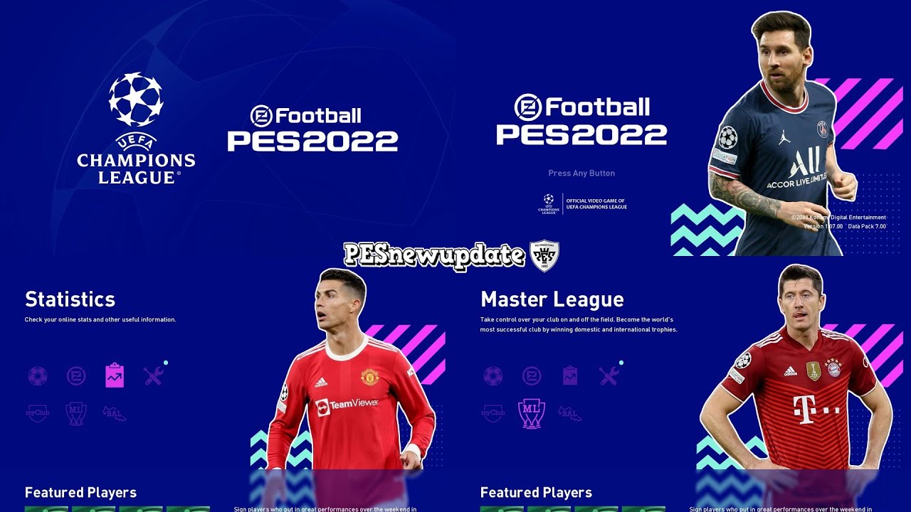 PES 2022 Menu Mod UCL for PES 2021 by PESNewupdate - YouTube
