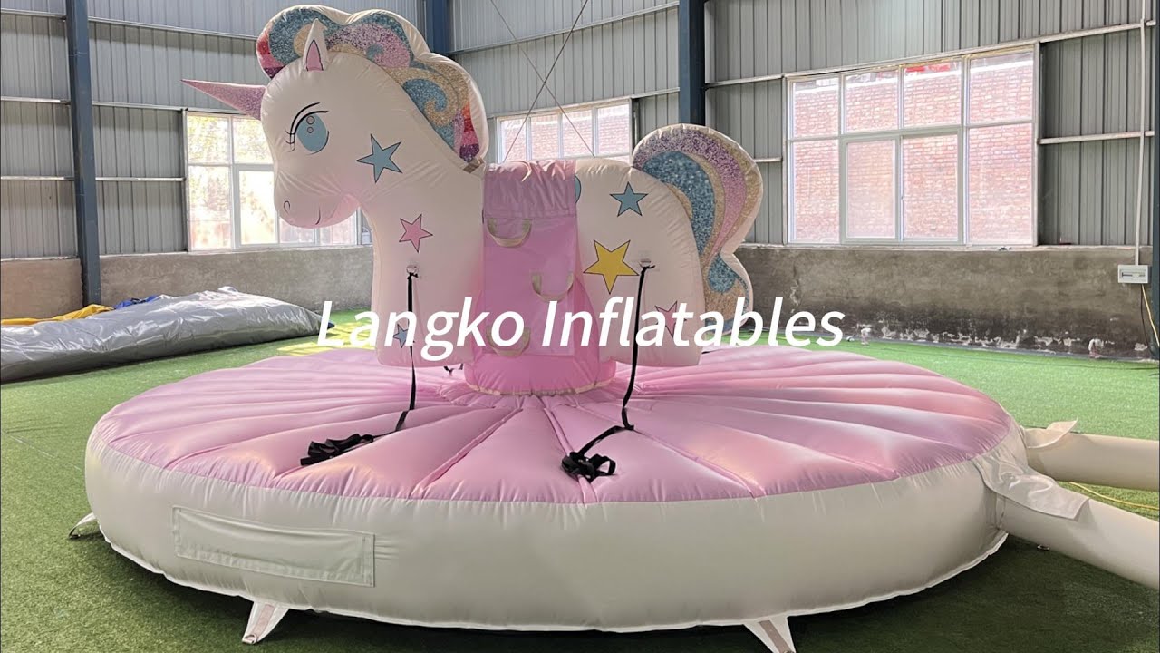 Kids Rocking Game Mattress Inflatable unicorn ride on toy - YouTube