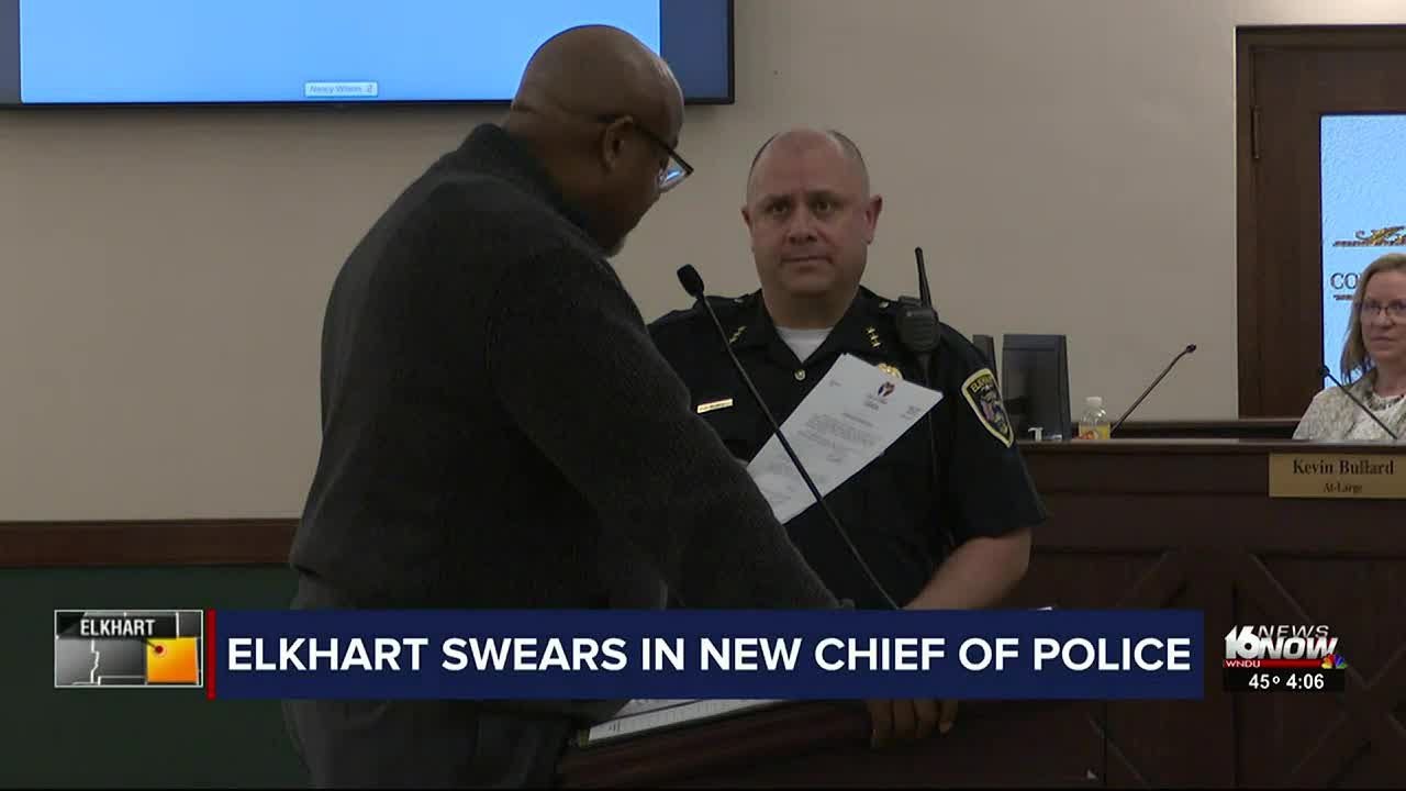 New Elkhart police chief, assistant chief sworn in - YouTube
