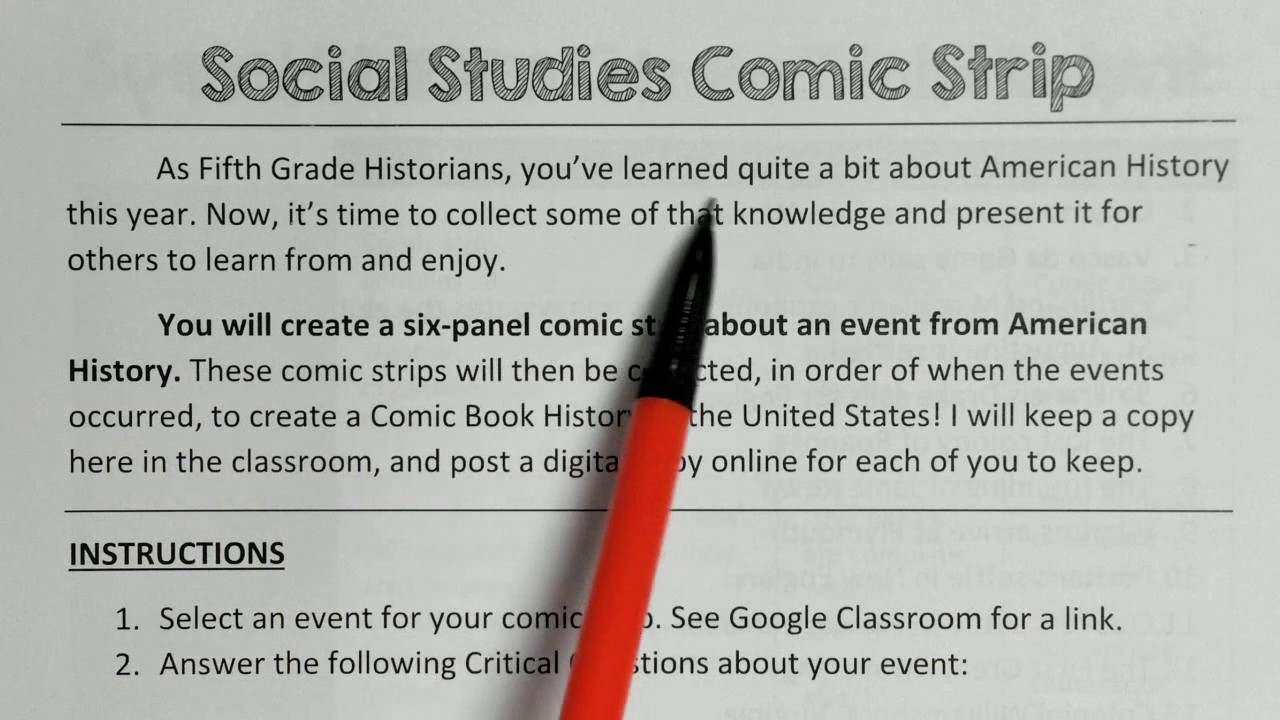 Social Studies Comic Strip Instructions - YouTube