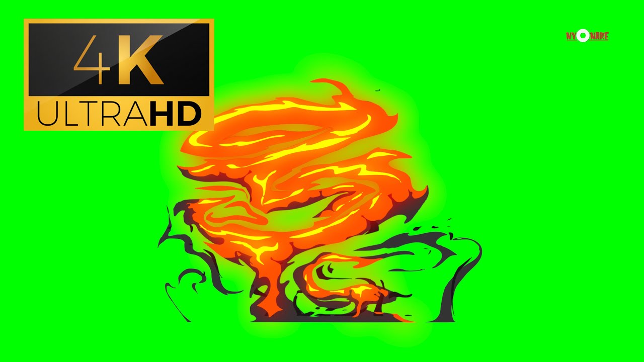 Efek Kartun Api Green Screen after effects Premiere pro Chroma Key ...