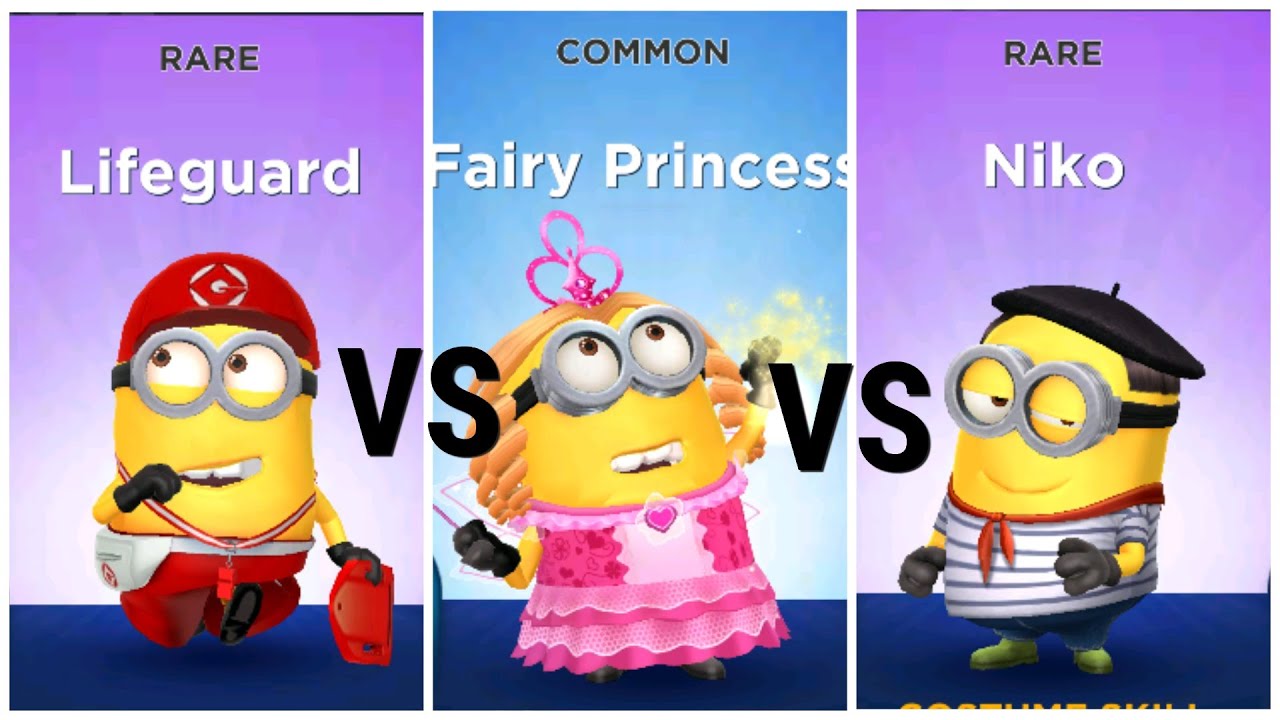 Minion Rush Lifeguard VS Fairy Princess VS Niko - YouTube