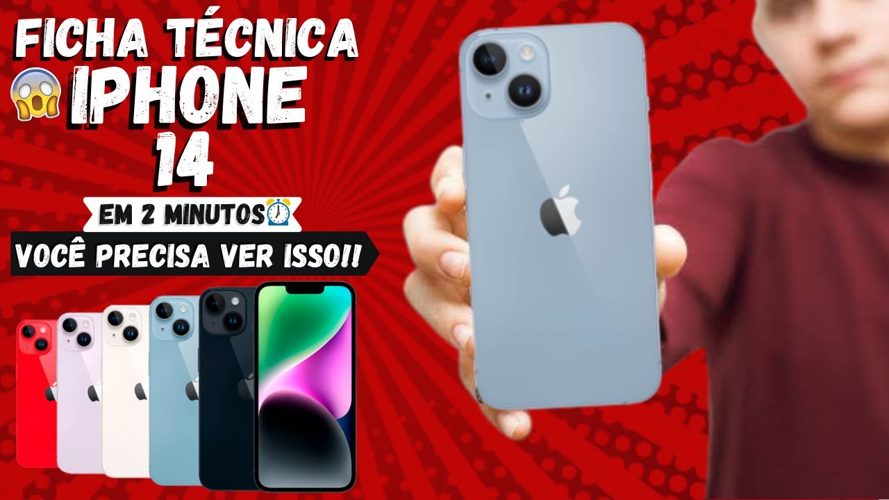 iPhone 14 - FICHA TÉCNICA (Em 2 Min 🕑) - YouTube