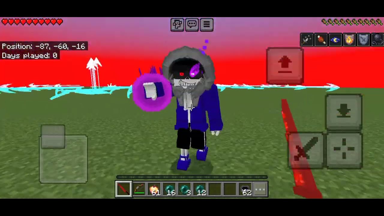 Dusttale Murder Sans Addon Mod in Minecraft - YouTube