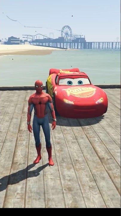 GTA 5 Epic Ragdolls Lightning McQueen Vertical Mega Ramp Challenge ...