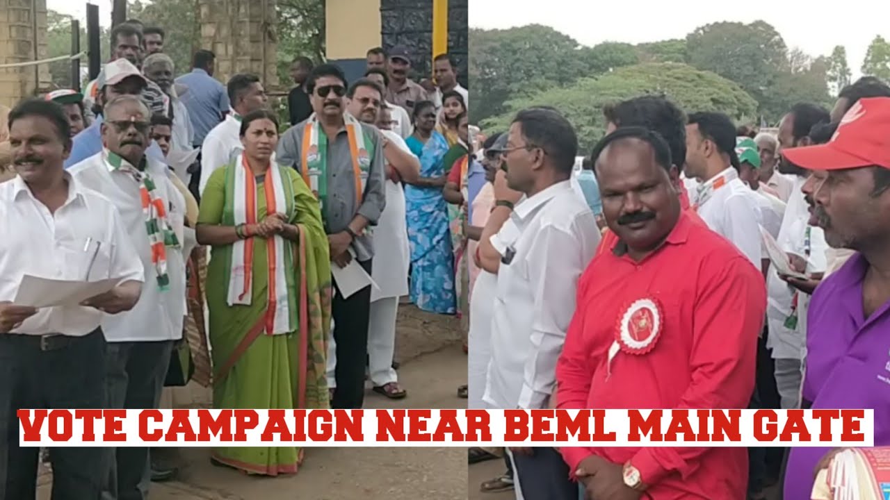 VOTE CAMPAIGN NEAR BEML MAIN GATE BY CONGRESS & CPI PARTY CANDIDATES ...