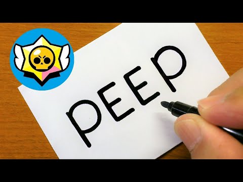 How to turn words PEEP（Brawl Stars）into a drawing - How to draw doodle ...