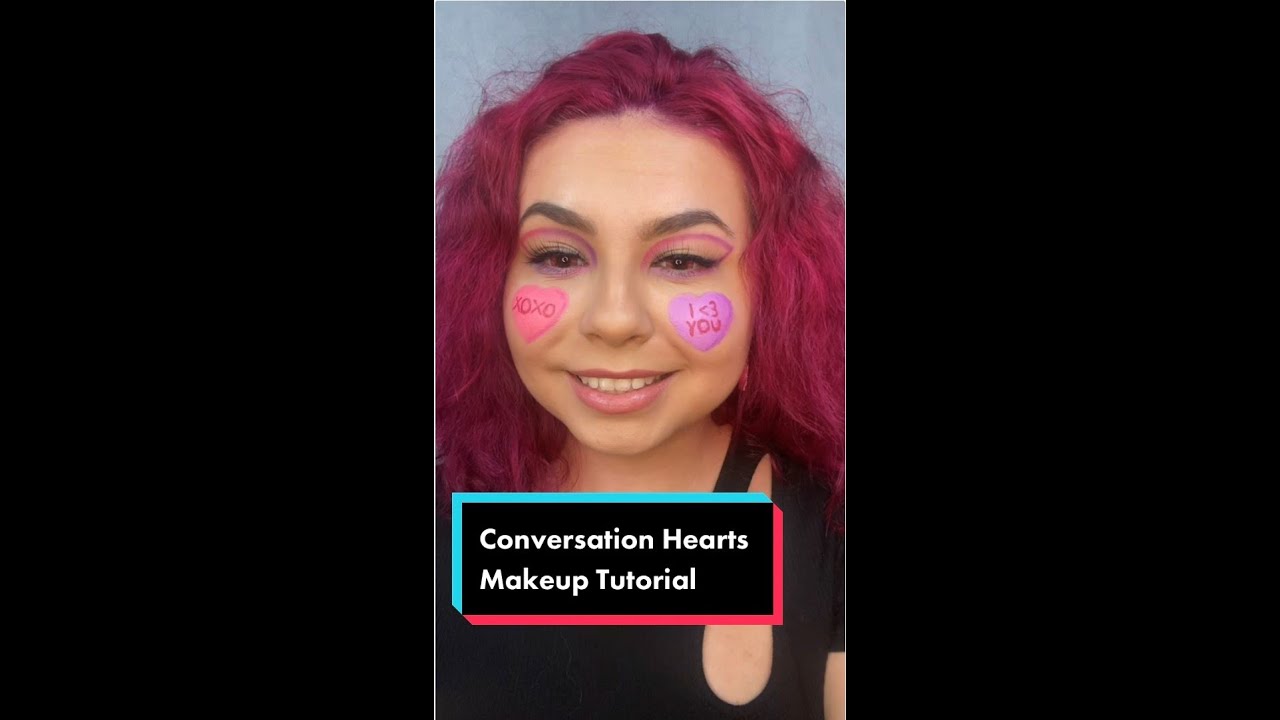 Conversation Hearts Makeup Tutorial💗💜 - YouTube