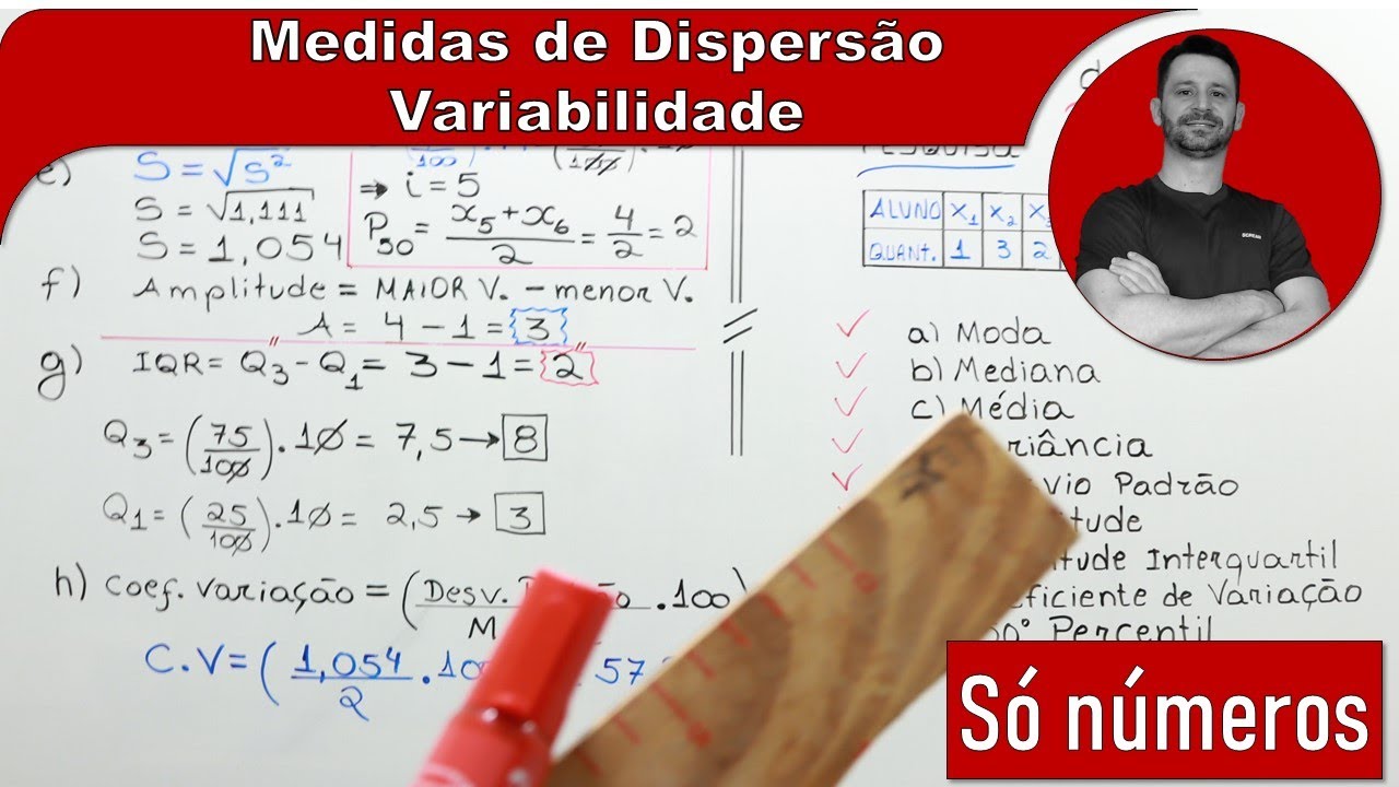 Medidas de dispersão - Parte 2 (Ex. Intervalo interquartil, Coeficiente ...
