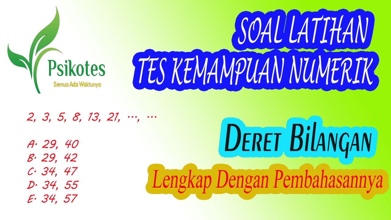 Soal Latihan Tes Kemampuan Numerik || Deret Bilangan #3 - YouTube