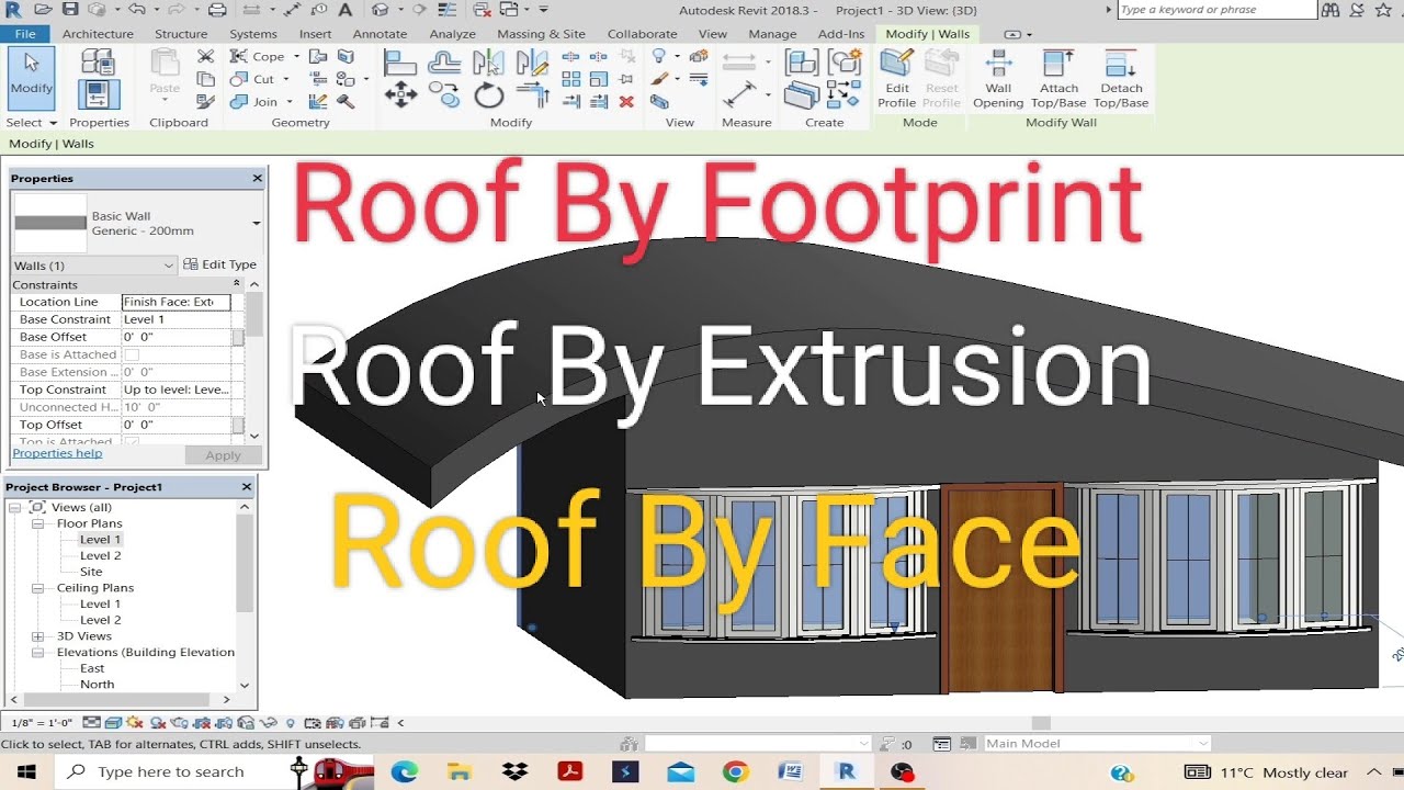 How To Use Roof By Footprint Extrusion And Face In Revit Architecture how-to-use-roof-by-footprint-extrusion-and-face-in-revit-architecture