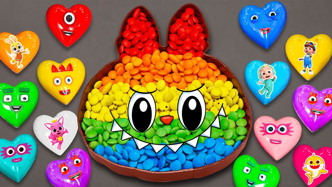 Satisfying ASMR | Making Rainbow Labubu Bathtub by Mixing M&M Candy vs ...